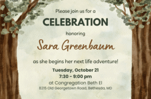 Celebrating Sara Greenbaum - Congregation Beth El of Montgomery County